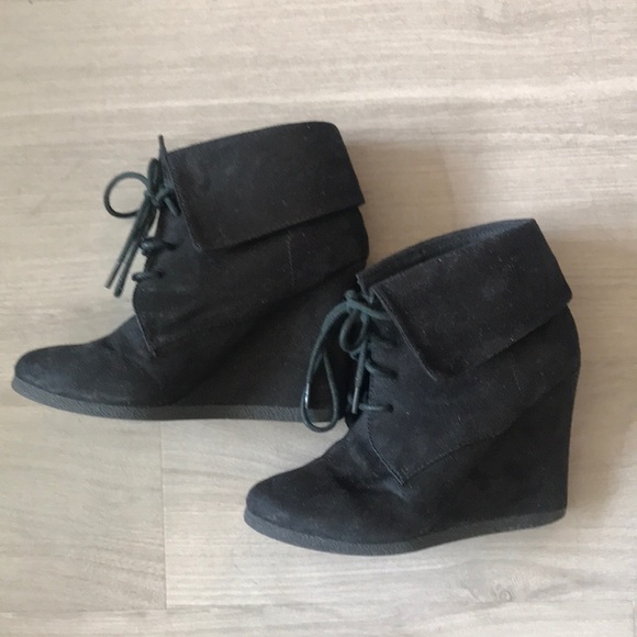 Mossimo Supply Co. | Shoes | Mossimo Target Brand Black Suede Wedge ...